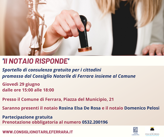"Il Notaio risponde": l'appuntamento con lo sportello gratuito di ...